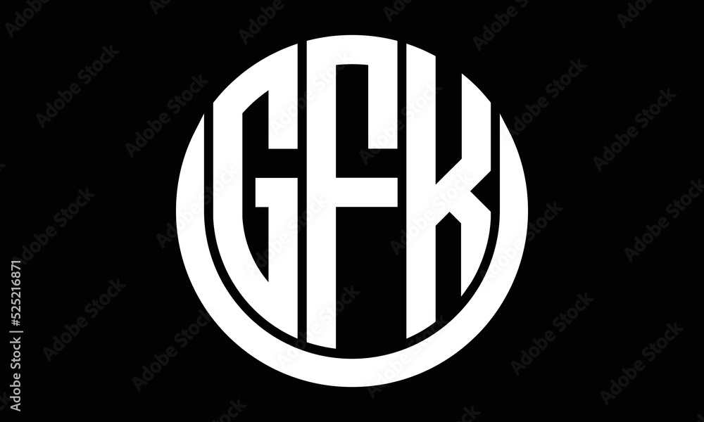 GFK shield in circle logo design vector template. letter mark, wordmark ...