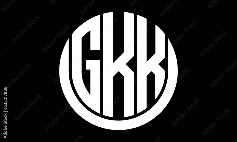 GKK shield in circle logo design vector template. letter mark, wordmark ...