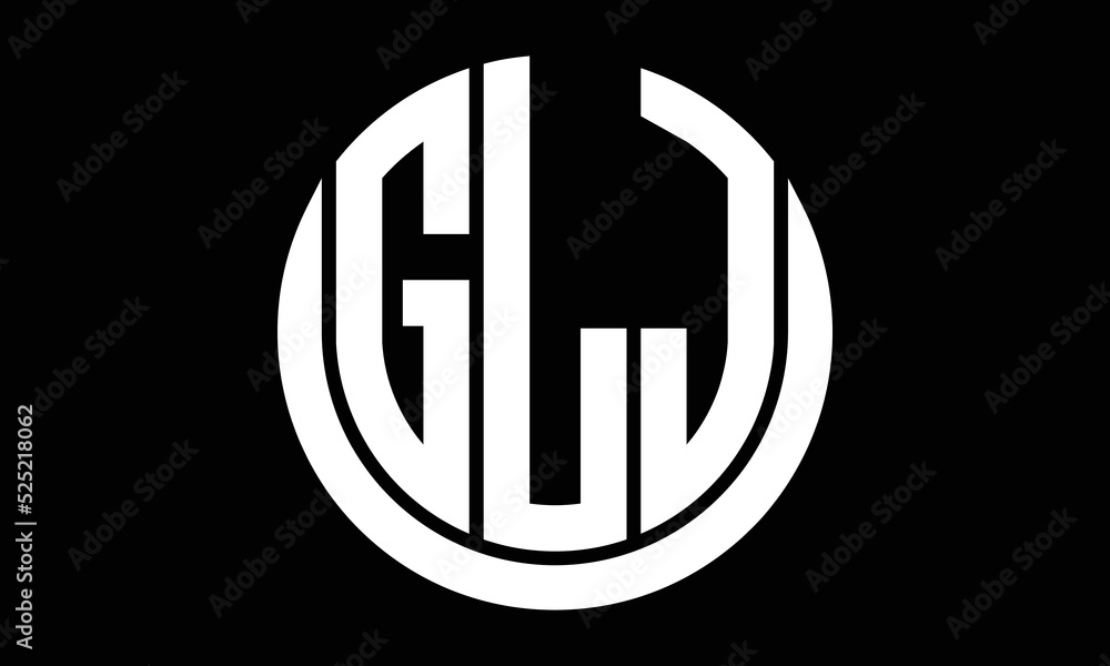GLJ shield in circle logo design vector template. letter mark, wordmark ...