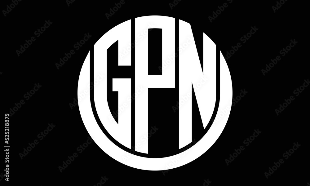 GPN shield in circle logo design vector template. letter mark, wordmark ...