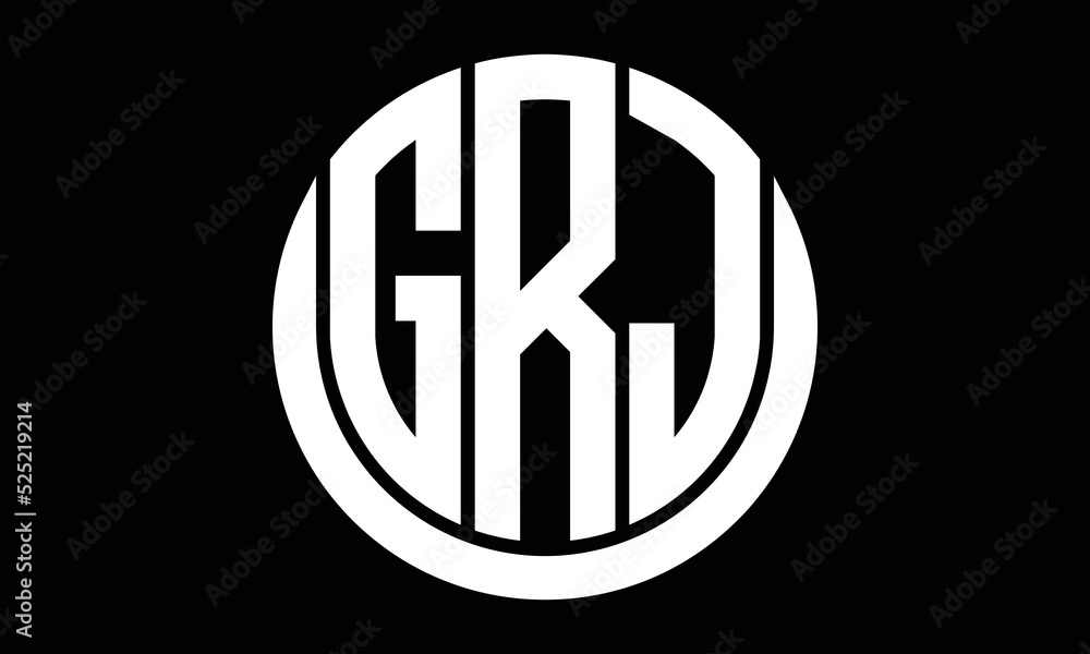 GRJ shield in circle logo design vector template. letter mark, wordmark ...
