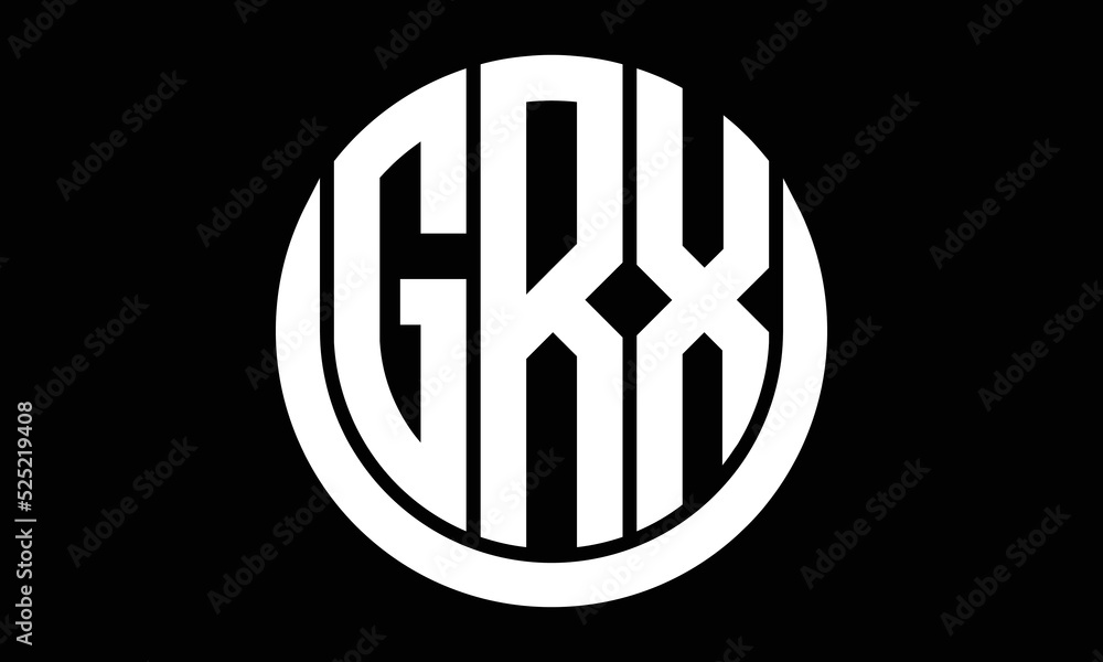 GRX shield in circle logo design vector template. letter mark, wordmark ...
