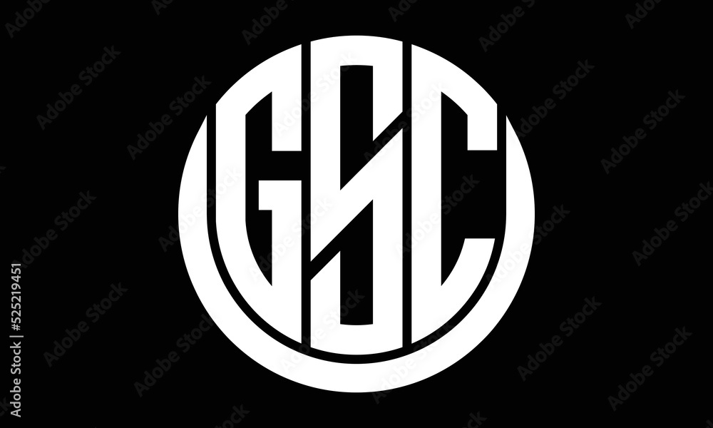GSC shield in circle logo design vector template. letter mark, wordmark ...