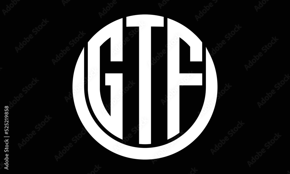 GTF shield in circle logo design vector template. letter mark, wordmark ...