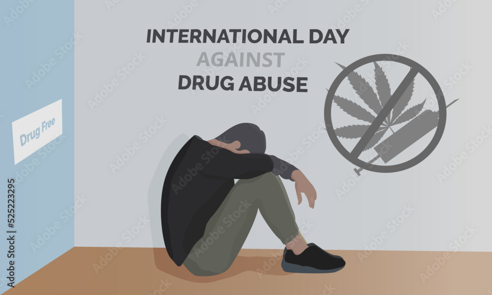 International day against drug abuse banner no drug drug free for ...