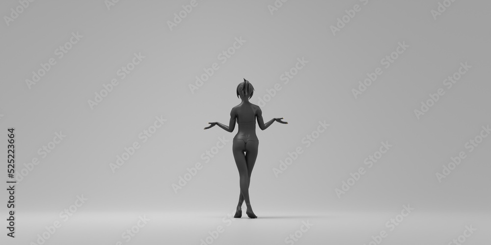 Illustration Of A Beautiful Fashion Model Posing In A Stylish Swimsuit Young Attractive Woman