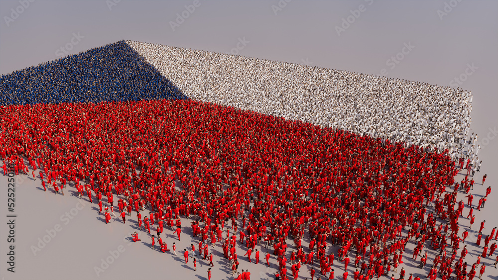 Czech Banner Background, with People congregating to form the Flag of ...