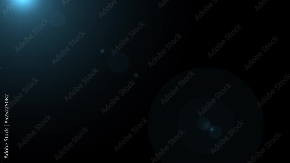 Loop top left blue optical lens flares shine rays transition seamless ...