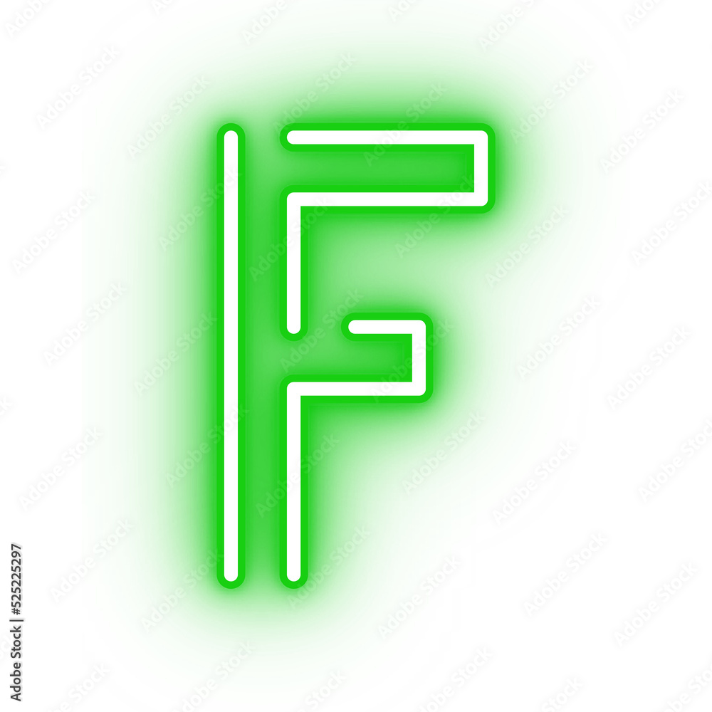 Neon alphabet F icon, glowing icon, glowing alphabet icon, glowing F ...