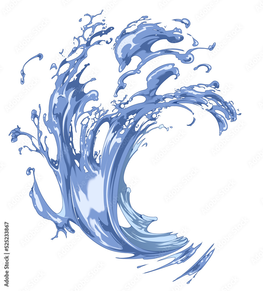 WATER SLASH B 素材庫插圖 | Adobe Stock