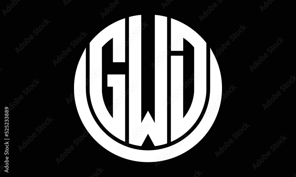 GWD shield in circle logo design vector template. letter mark, wordmark ...