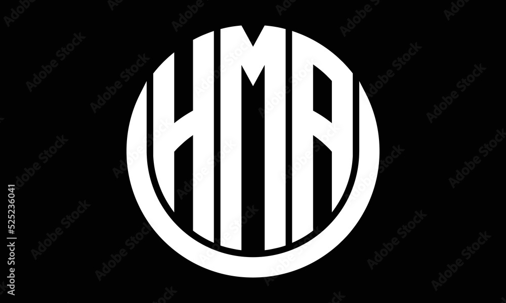 HMA shield in circle logo design vector template. letter mark, wordmark ...