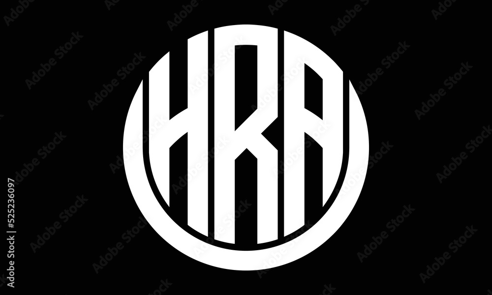 HRA shield in circle logo design vector template. letter mark, wordmark ...