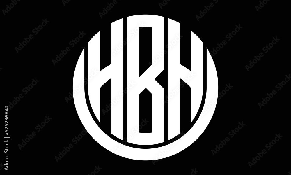 HBH shield in circle logo design vector template. letter mark, wordmark ...