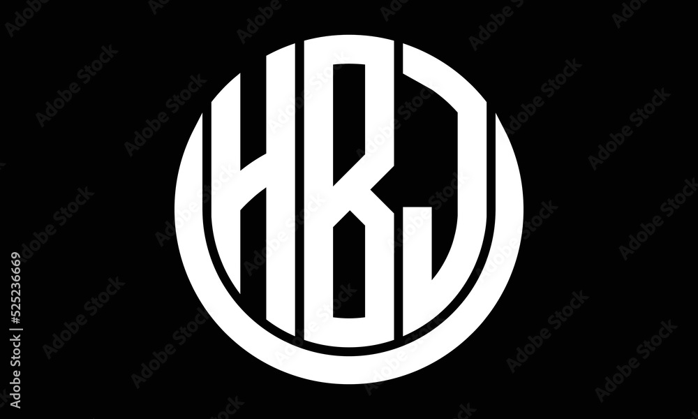 HBJ shield in circle logo design vector template. letter mark, wordmark ...