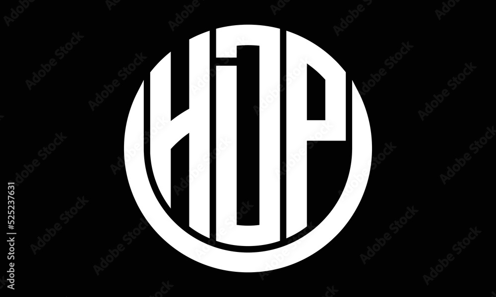 HDP shield in circle logo design vector template. letter mark, wordmark ...