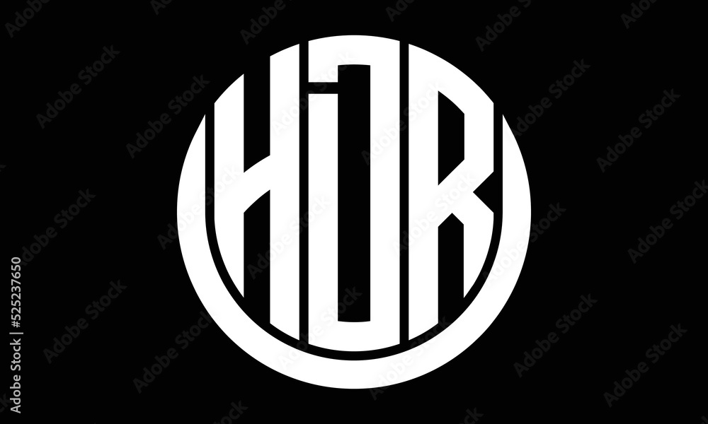 HDR shield in circle logo design vector template. letter mark, wordmark ...