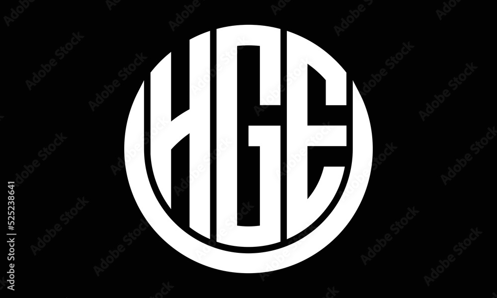 HGE shield in circle logo design vector template. letter mark, wordmark ...