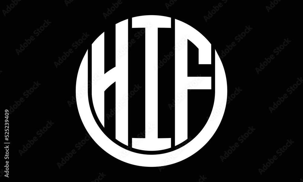 HIF shield in circle logo design vector template. letter mark, wordmark ...