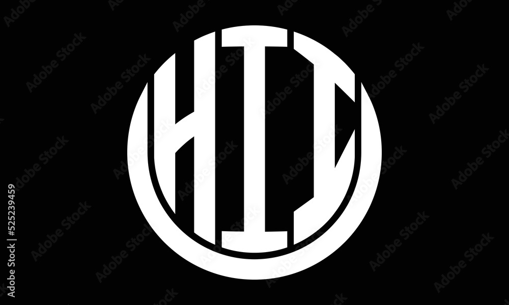 HII shield in circle logo design vector template. letter mark, wordmark ...
