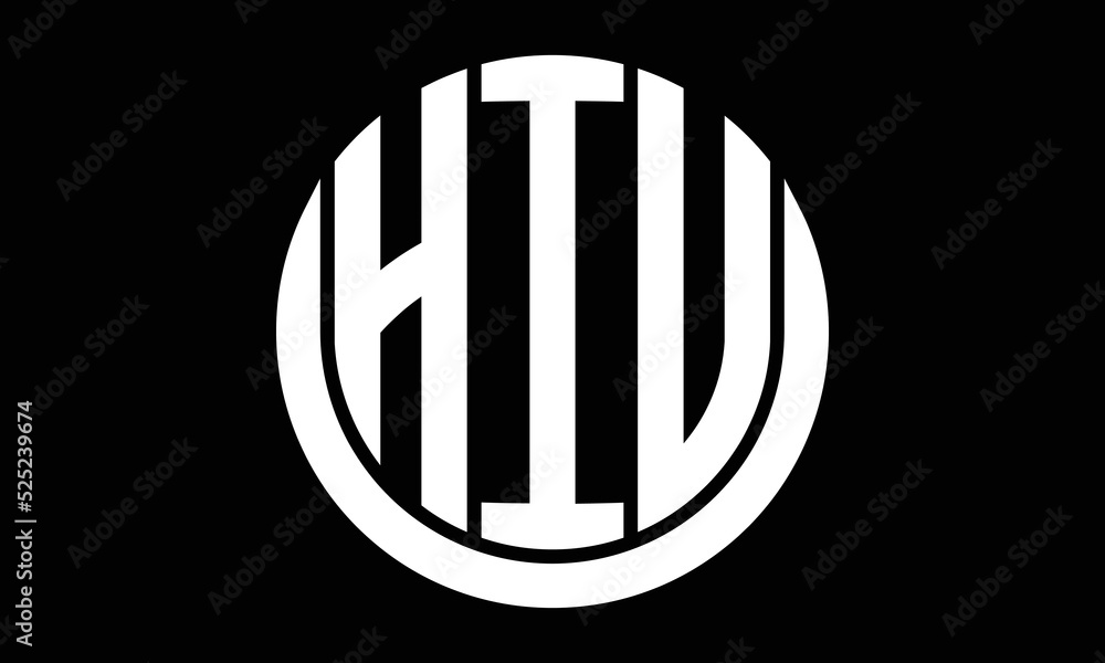 HIU shield in circle logo design vector template. letter mark, wordmark ...