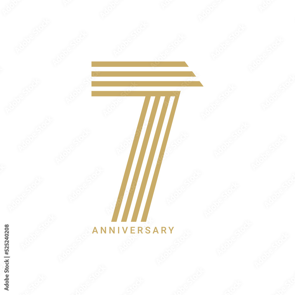 7th, 7 Years Anniversary Logo, Red Color, Vector Template Design ...