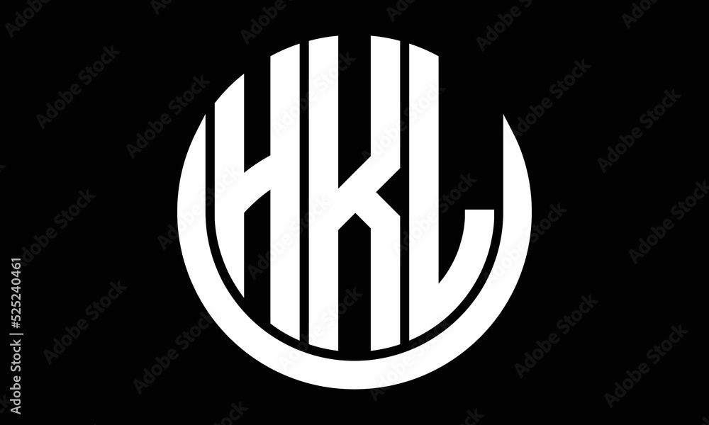 HKL shield in circle logo design vector template. letter mark, wordmark ...