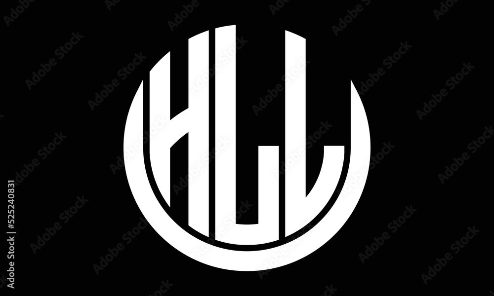 HLL shield in circle logo design vector template. letter mark, wordmark ...