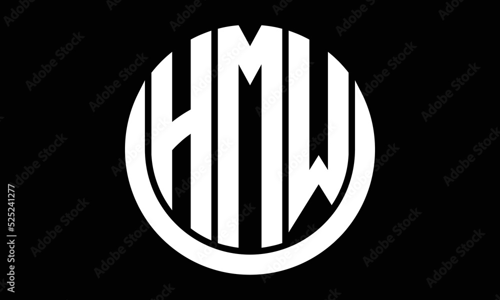 HMW shield in circle logo design vector template. letter mark, wordmark ...