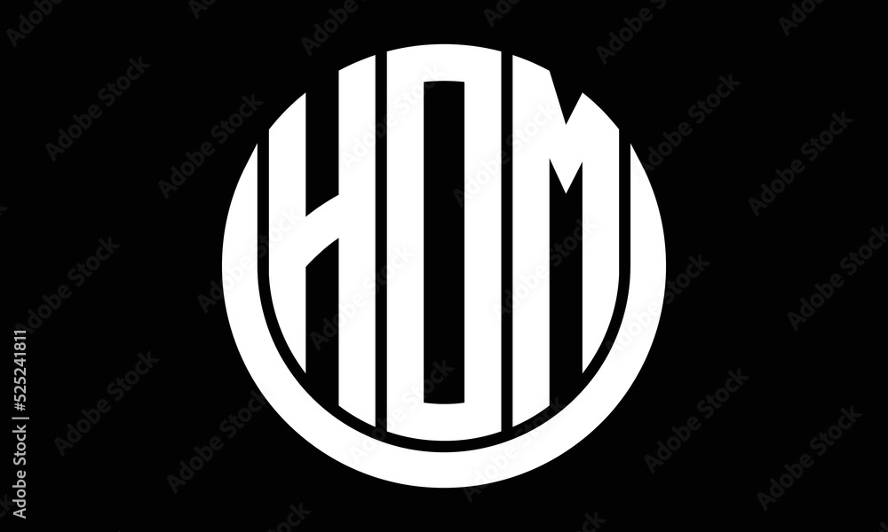 HOM shield in circle logo design vector template. letter mark, wordmark ...