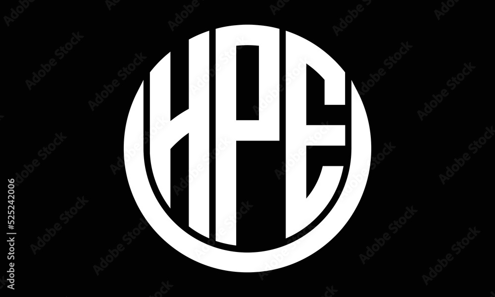 Vecteur Stock HPE shield in circle logo design vector template. letter ...