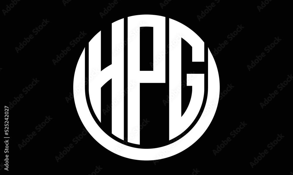 HPG shield in circle logo design vector template. letter mark, wordmark ...