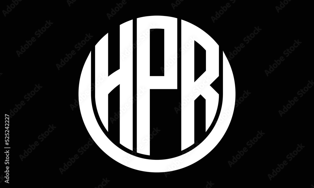 HPR shield in circle logo design vector template. letter mark, wordmark ...
