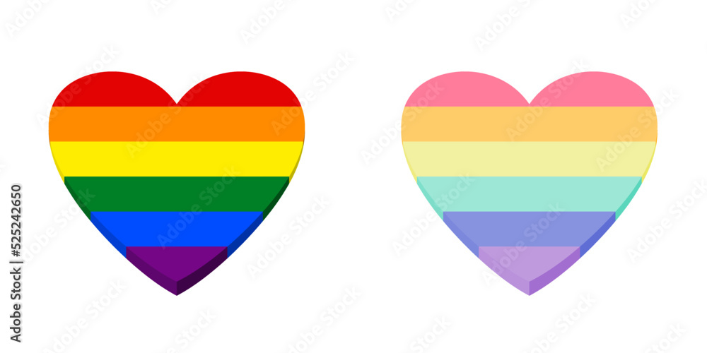 Pride heart vector Lgbt symbol in rainbow colors. Vector illustration ...