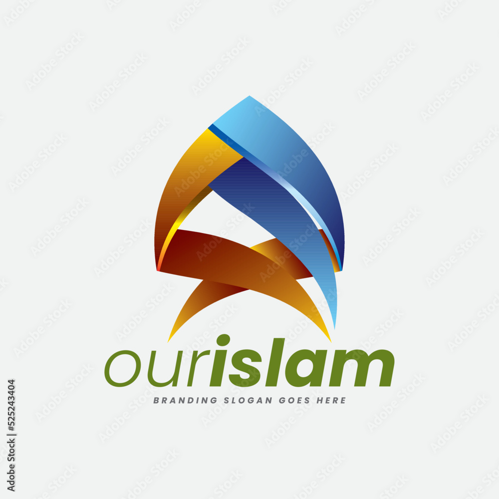 Islamic Model Architecture Logo Design Stock Vector | Adobe Stock