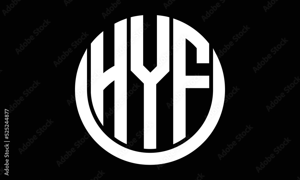 HYF shield in circle logo design vector template. letter mark, wordmark ...
