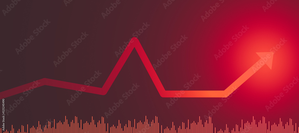 3D rendering graph. Modern crypto currency graph and chart. Digital ...