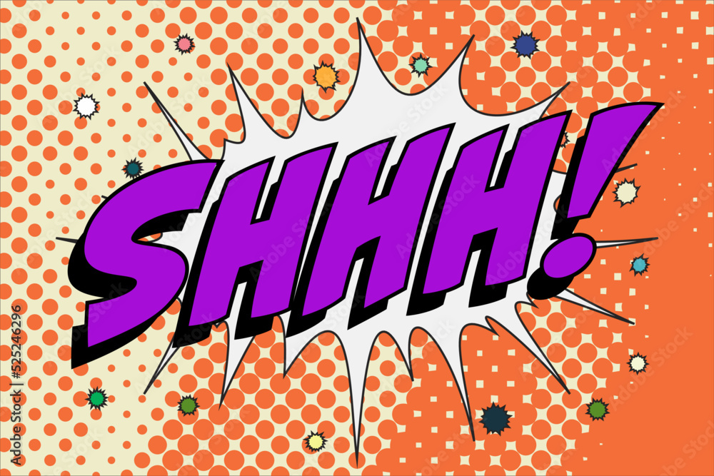 Shhh Abstract cartoon frame vector background. sketch illustration ...