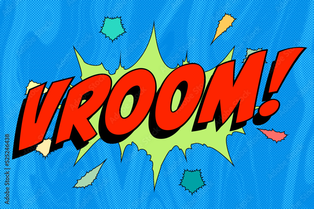 Vroom Abstract cartoon frame vector background. symbol Stock Vector ...