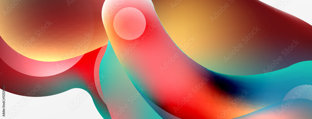 Fluid abstract background. Liquid color gradients composition. Round ...