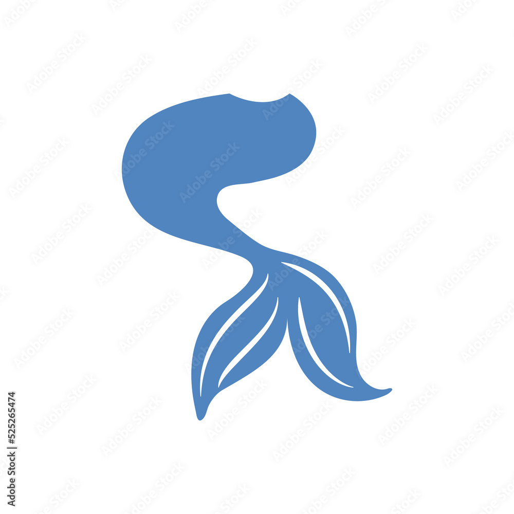 Beautiful mermaid tail vector Ocean mermaid tail design Isolated on ...