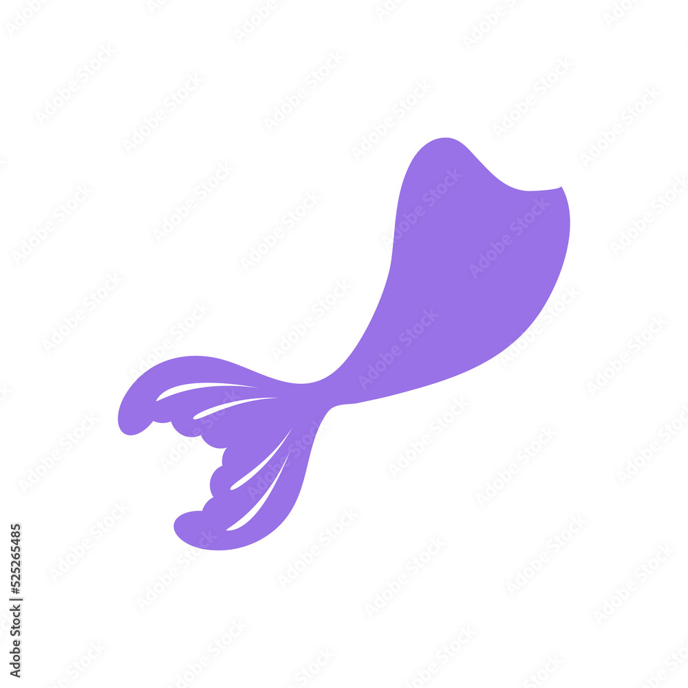 Beautiful mermaid tail vector Ocean mermaid tail design Isolated on ...