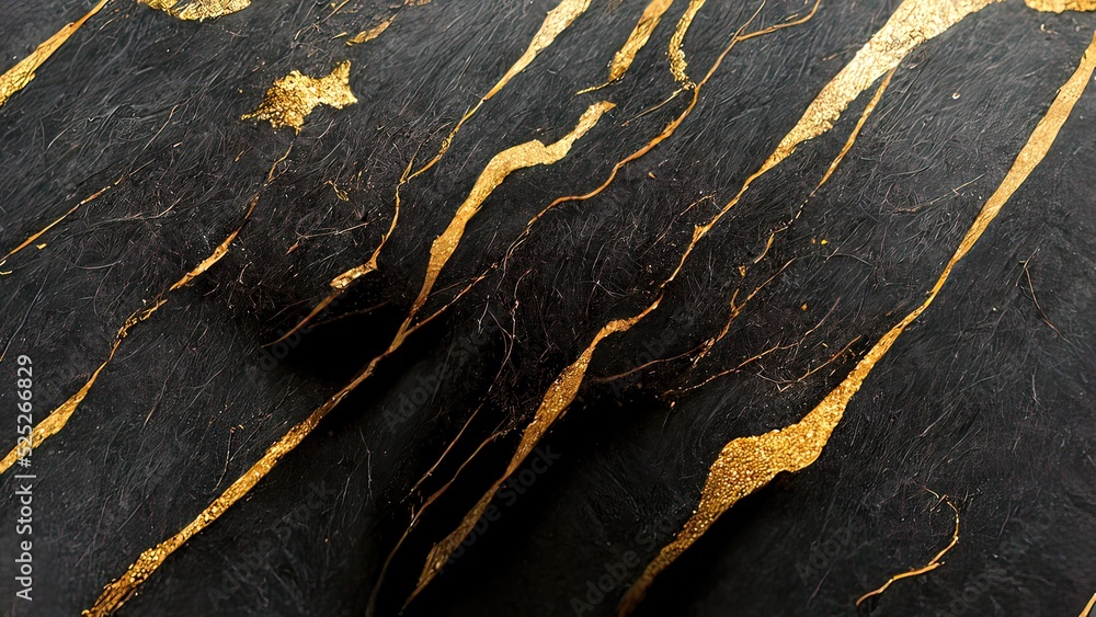 Black marble wall with gold textures. High end interior design. 4k ...