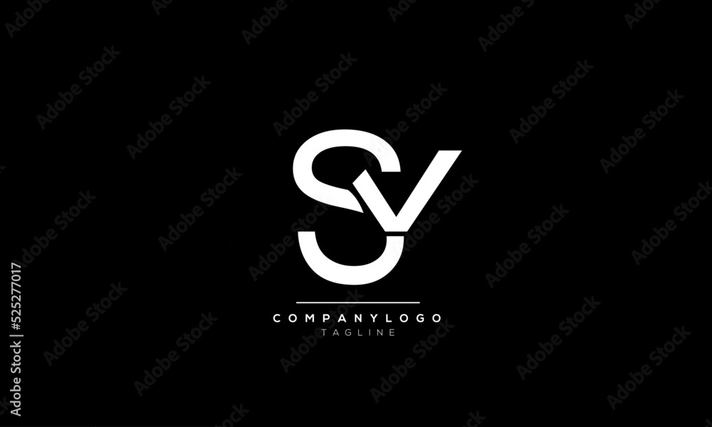 Alphabet letters Initials Monogram logo SV, SV INITIAL, SV letter Stock ...