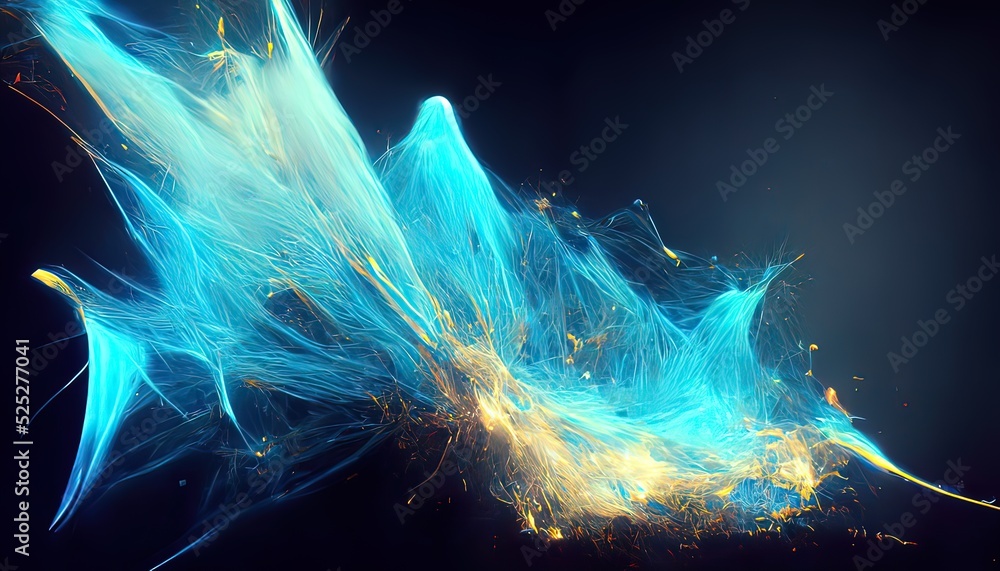 Electrical particles, lightning shock. Plasma, voltage illustration ...