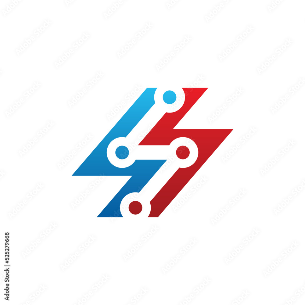 electric tech logo design Stock Vector | Adobe Stock