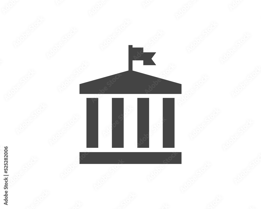 Government icon vector. Building construction symbol. Architecture ...