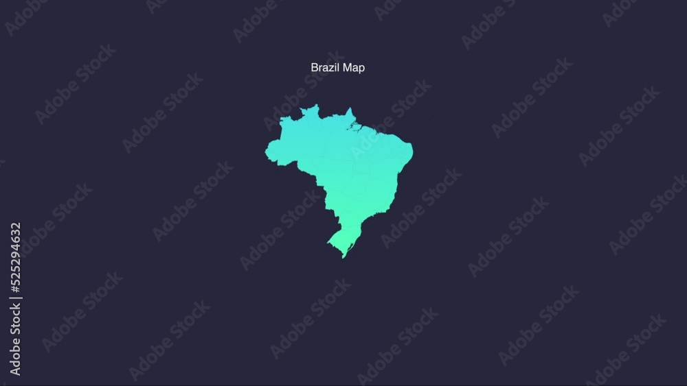 Simple Brazil Animated Map Motion Graphic Stock Video | Adobe Stock
