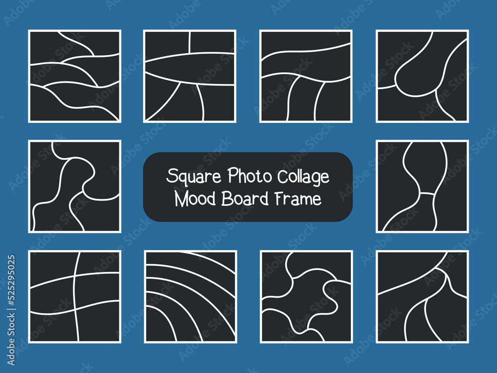 10 Square Photo Collage Mood Board Frame Photo And Image Mosaic ...