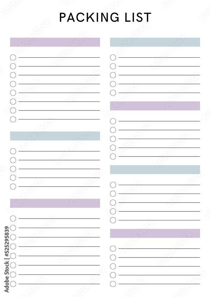 Packing List Stock Illustration | Adobe Stock